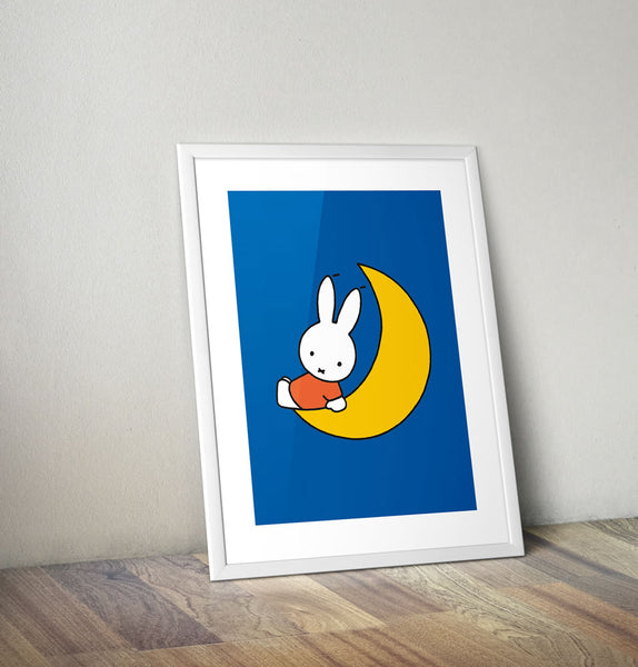 Miffy Sat on the Moon Framed Mini Poster - Lovely Present for Any Occasion