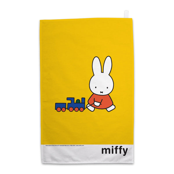 Miffy Pulling a Toy Train Tea Towel – Miffy Shop